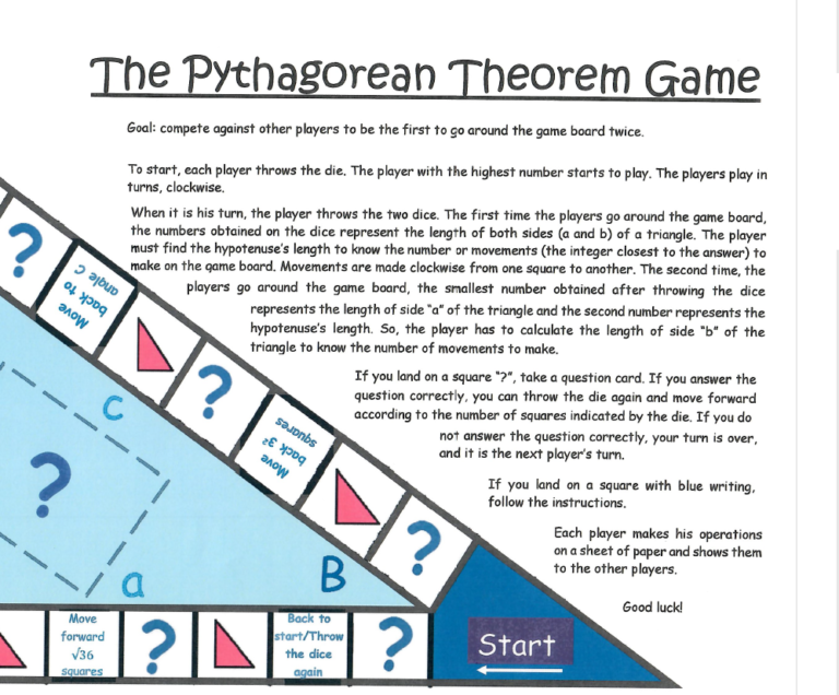 Hands-On Games for Pythagorean Theorem - Glenna Tabor